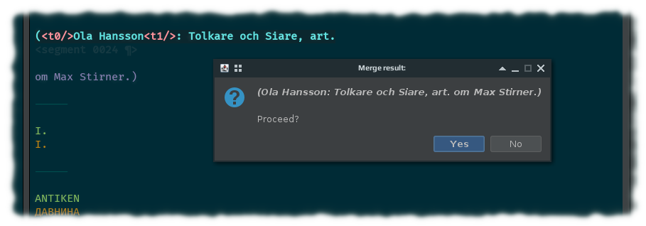 Merge and split segments in OmegaT | True Translation